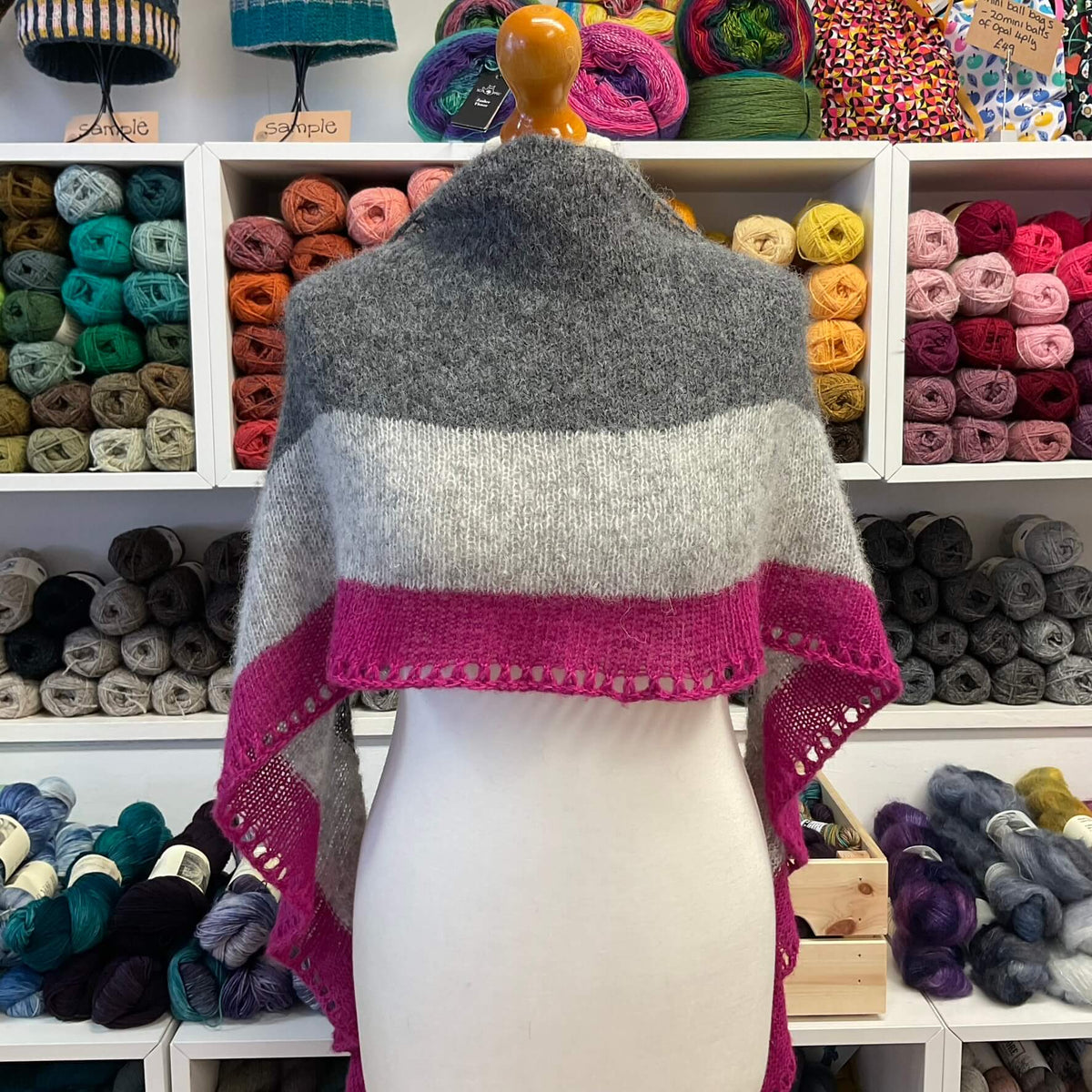 The Woolly Brew Alpaca Scarf free knitting pattern for DK yarn