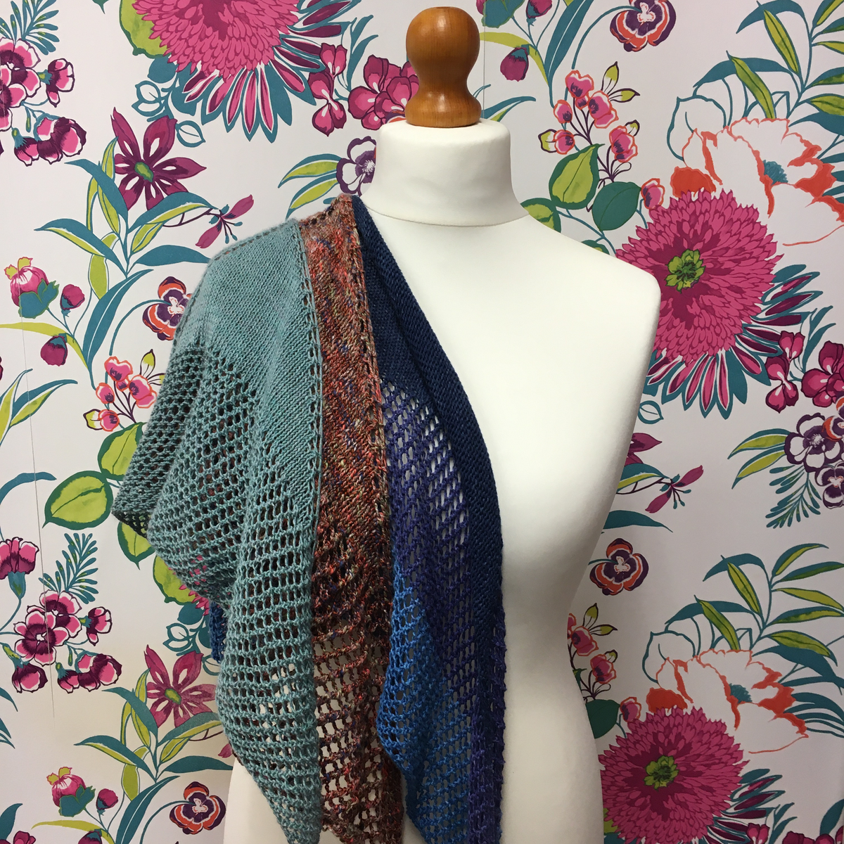 Free knitting pattern for an Eyelet Shawl at The Woolly Brew