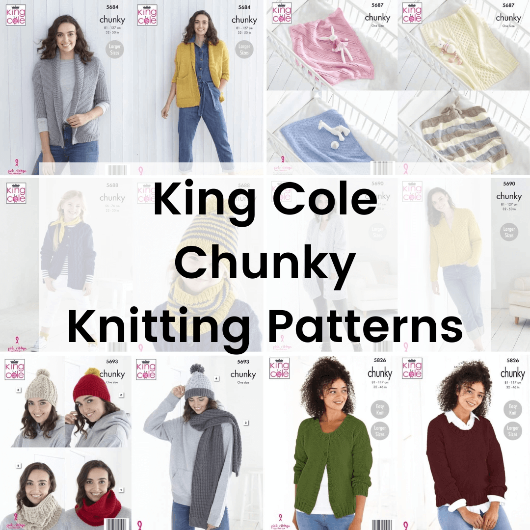 King Cole Chunky knitting patterns adults and kids jumpers and ...